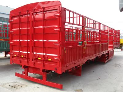 China Quest 20FT Fence Livestock Cargo Animal Transport Drawbar Full Trailer for sale