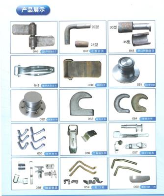 China Trailer Parts/ Trailer Spare Parts Door Hinge, Big and Small Hook, Front Door and Back Door Lock, 50# and 90# Trailer Pin for sale