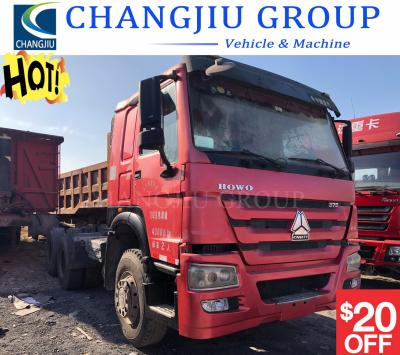 China Used HOWO Tractor Truck 371HP 375HP 420HP 6X4 Sinotruk HOWO 10tyres Used Horse Tractor Head with Excellent Quality for Africa Sales for sale