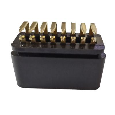 China PCB Mounted 24V OBD2 Cable Connector , Gold Plated OBD Port Plug for sale
