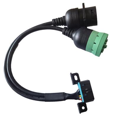 China Zwarte de Uitbreidingskabel van OBD J1939 Compatibel voor Kenmerkende Auto Te koop