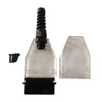 China Transparent OBD2 16Pin Male Connector Adapter Scanner Flat Angle Auto Diagnostic Tool Universal for sale