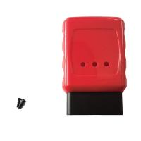 China OBD2 Folded Male Connector 16 Pin Red Shell with Car Label for All Models for sale