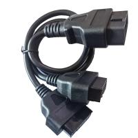 China 3ft OBD2 Y Splitter Extension Cable 12V 2A for Diagnostic Tools Dual Connector for sale