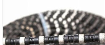 China 11.5mm Rubber Diamond Wire with Sintered Diamond Beads for Natural Stone Quarry Cutting for sale