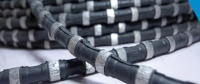 China Diamond cutting wire saw for hard marble quarrying and cutting，Size:11.5mm with 40 beads per meter for sale