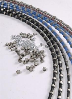 China Diamond cutting wire saw for hard Granite quarrying and cutting，Size:11.5mm with 40 beads per meter for sale