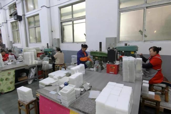 Plastic price tag cubes in retail display setting