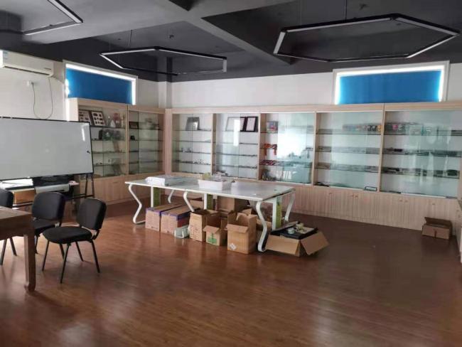 Close-up view of assembled number cubes