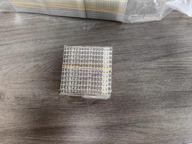 Packaged price tag cubes ready for shipment