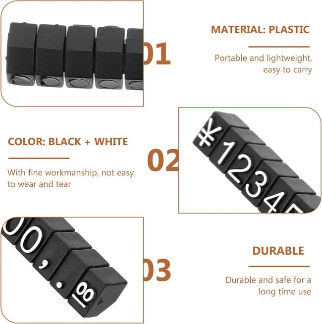 Price tag cube display - close-up