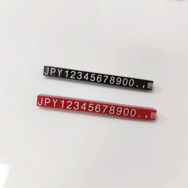 Price tag cubes in different color combinations