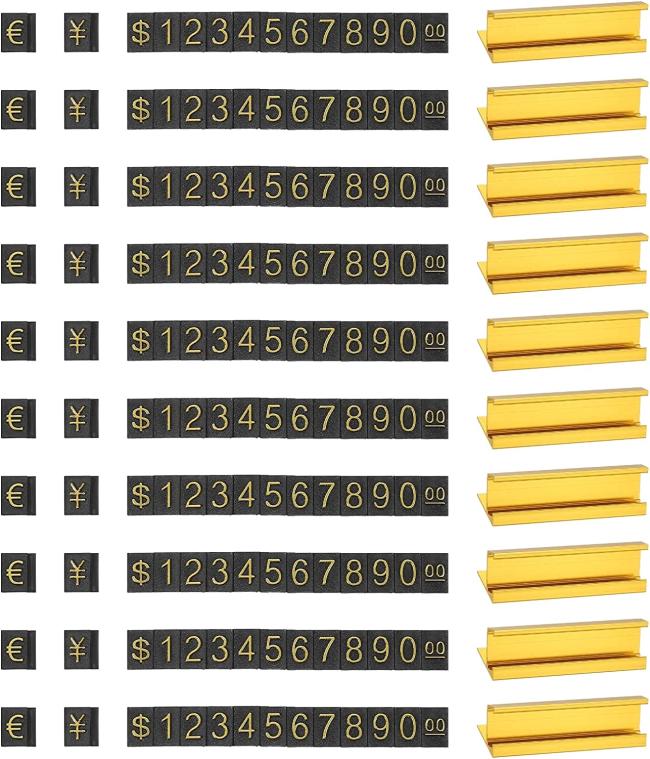 Close-up view of price cube label