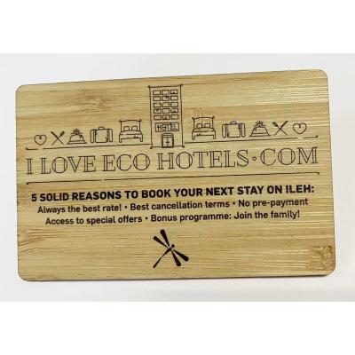 China Wooden NFC Business Cards Laser Engravable 2.5 Inches X 1.5 Inches for sale