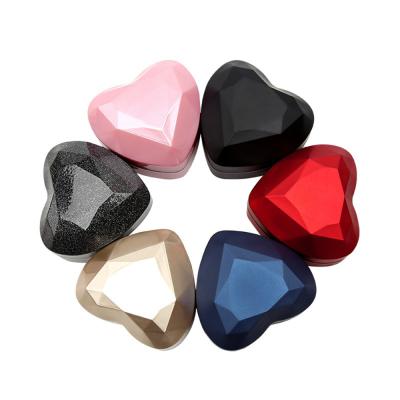 China Velvet Engagement Ring Jewelry Packaging Boxes Heart Shaped With LED Light for sale