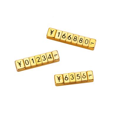 China Retail Jewelry Magnetic Metal Price Tag Cubes with Six / Five / Four Digit Number Display for sale