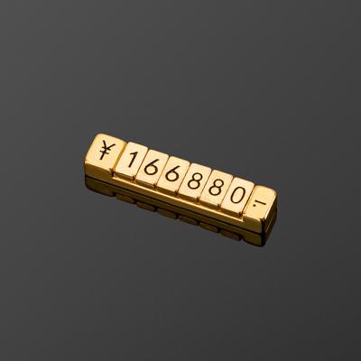 China Gold Metal Magnetic attraction Fixed Length Flat Concave Number Price Tag for sale