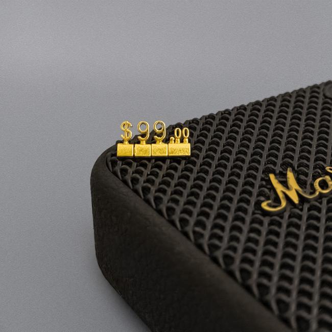 3D Metal Price Cube display in retail setting