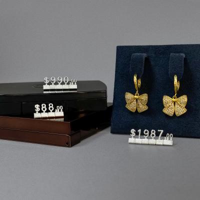 China 3D Metal Silver Zinc alloy price cubes Retail Price Display Tags for sale