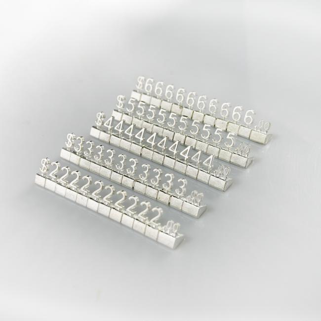 Close-up view of 3D Metal Price Tag