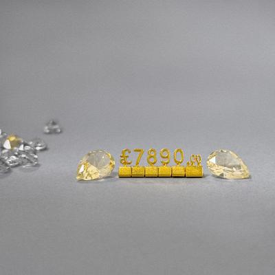 China 3D Metal GBP price tags for jewellery watch Retail Price Display Tags for sale