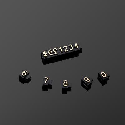 China 5*3mm Flat Relief Digital Price Tag 170pcs per pack for jewellery watch for sale