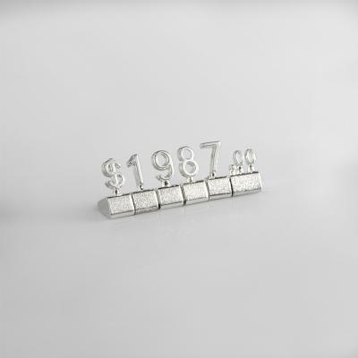 China Digits Stand Upright Metal Price Tag Cubes Gold Coloured 8 Mm for sale