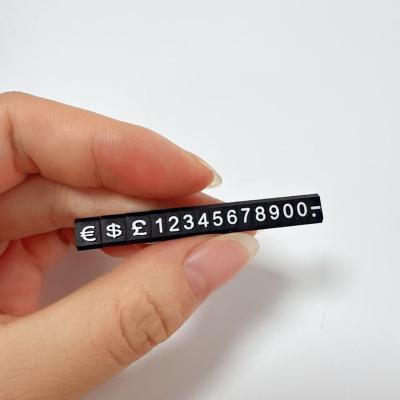 China Plastic Mini Jewellery Price Tag Cubes Triangular Black 5x3mm for sale