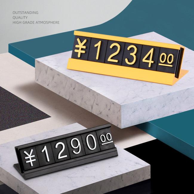 Close-up view of AaL-49-17 S Aluminum Alloy Retail Price Display Tag