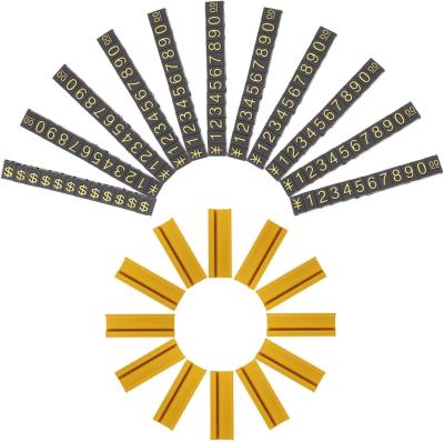 China AaL-49-17 S Gold/Silver/Black Metal Base plastic lettering price tags for sale