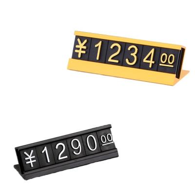 China S Metal Base Gold Color Price Display Stands Small Price Holder Stand Reusable for sale