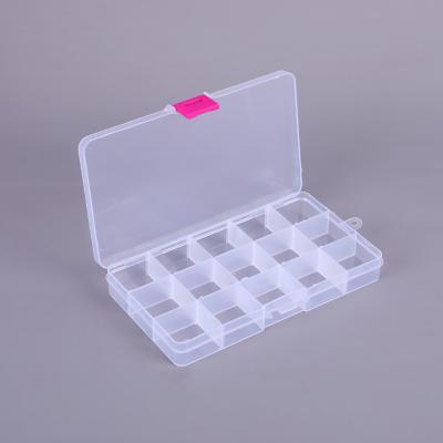 China White 15 Grid Plastic Organizer Box Removable Divider Storage Case for sale