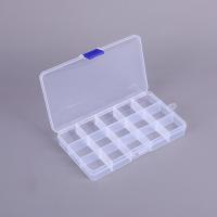 China Blue Lock 15 Grid Plastic Organizer Box , Removable Divider Craft Storage Box for sale