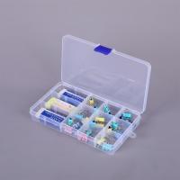 China Blue Lock 15 Grid Plastic Organizer Box , Removable Divider Craft Storage Box for sale
