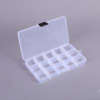China 15 Grid Plastic Storage Box Removable Divider Black Lock Organizer Box for sale