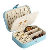 Quality Blue Bedroom Jewelry Storage Box For Rings Necklaces And Earrings for sale