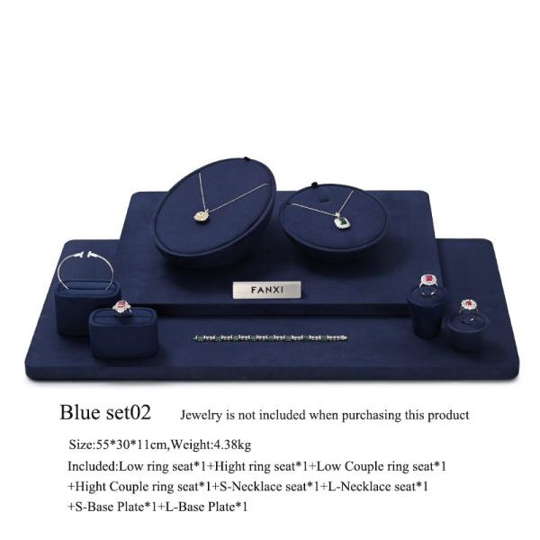 Quality Luxury Microfiber Fabric Jewelry Counter Display Props Set Customized Size for sale
