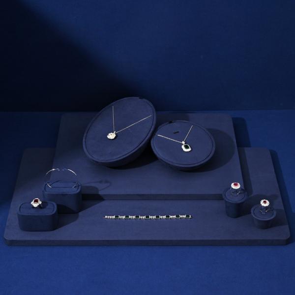 Quality Luxury Microfiber Fabric Jewelry Counter Display Props Set Customized Size for sale