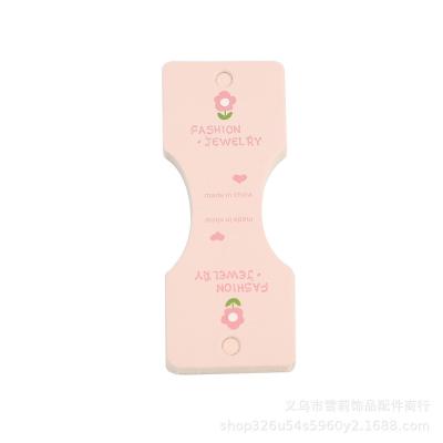 China Paperboard Apricot Floral Hair Tie Display Cards 100pcs 9 x 3.5 cm for sale