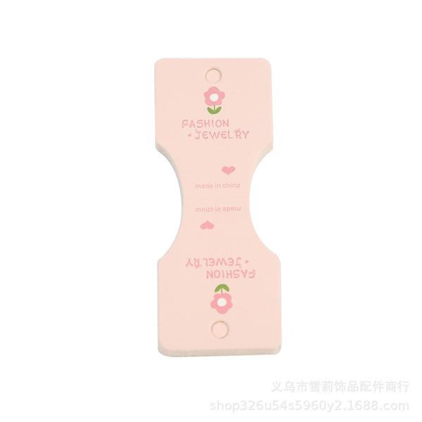 Quality Paperboard Apricot Floral Hair Tie Display Cards 100pcs 9 x 3.5 cm for sale