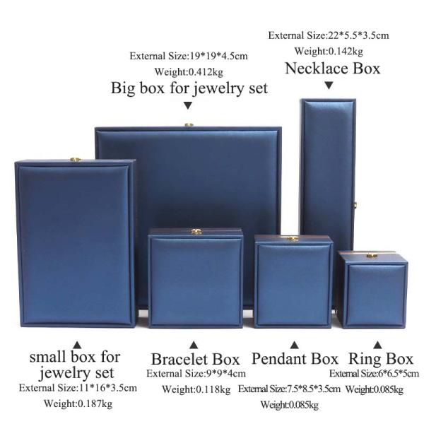 Quality Custom Logo PU Leather Storage Box 6 Colors Ring Packaging Box for sale