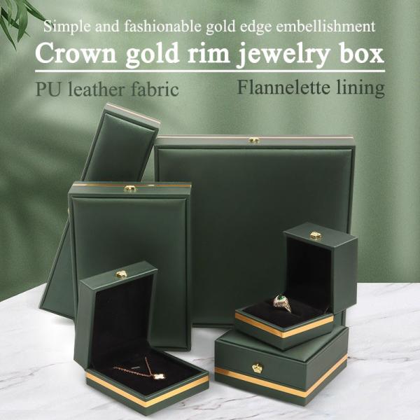 Quality Custom Logo PU Leather Storage Box 6 Colors Ring Packaging Box for sale