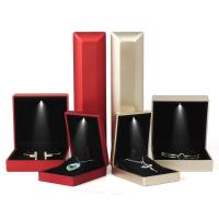 Quality Spray Paint Plastic Engagement Ring Gift Box Built In LED Light for sale