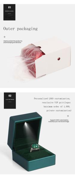 Quality Spray Paint Plastic Engagement Ring Gift Box Built In LED Light for sale