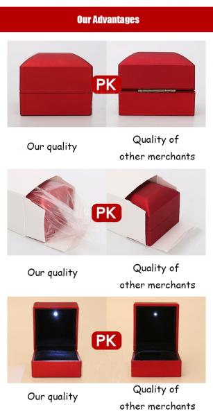 Quality Spray Paint Plastic Engagement Ring Gift Box Built In LED Light for sale