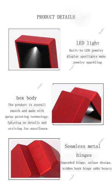 Quality Spray Paint Plastic Engagement Ring Gift Box Built In LED Light for sale