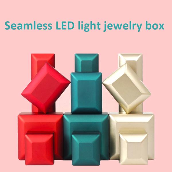 Quality Spray Paint Plastic Engagement Ring Gift Box Built In LED Light for sale