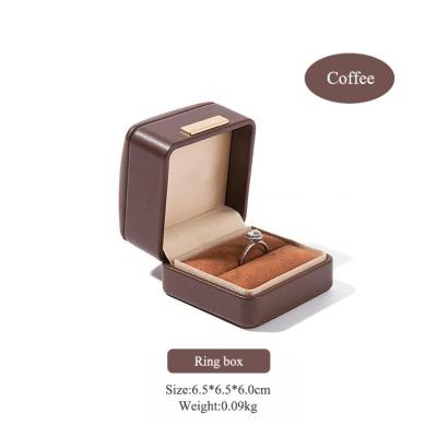 China Coffee Vintage PU Square Buckle Packaging Box For Jewelry for sale