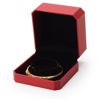 China Red Leatherette Octagon Bangle Box for Jewelry Packaging for sale