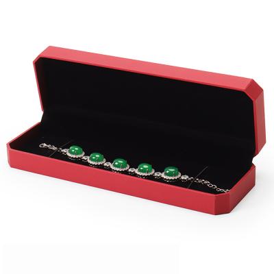 China Red Leatherette Octagon Bracelet Jewelry Packaging Boxes With Burr Free Edges for sale